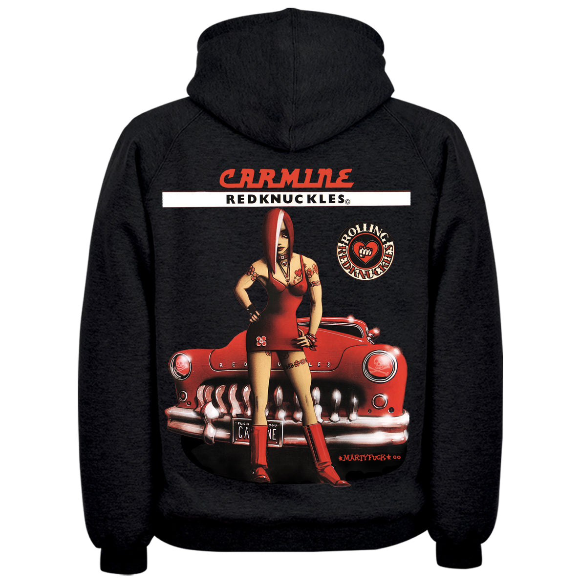 Carmine Redknuckles Hood/Crew – Illicit Clothing